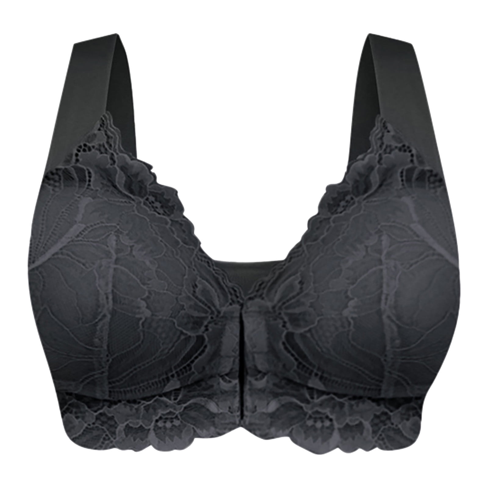 Large Sports Bras for Women Thin Cup Front Breasted Side Closure Solid ...