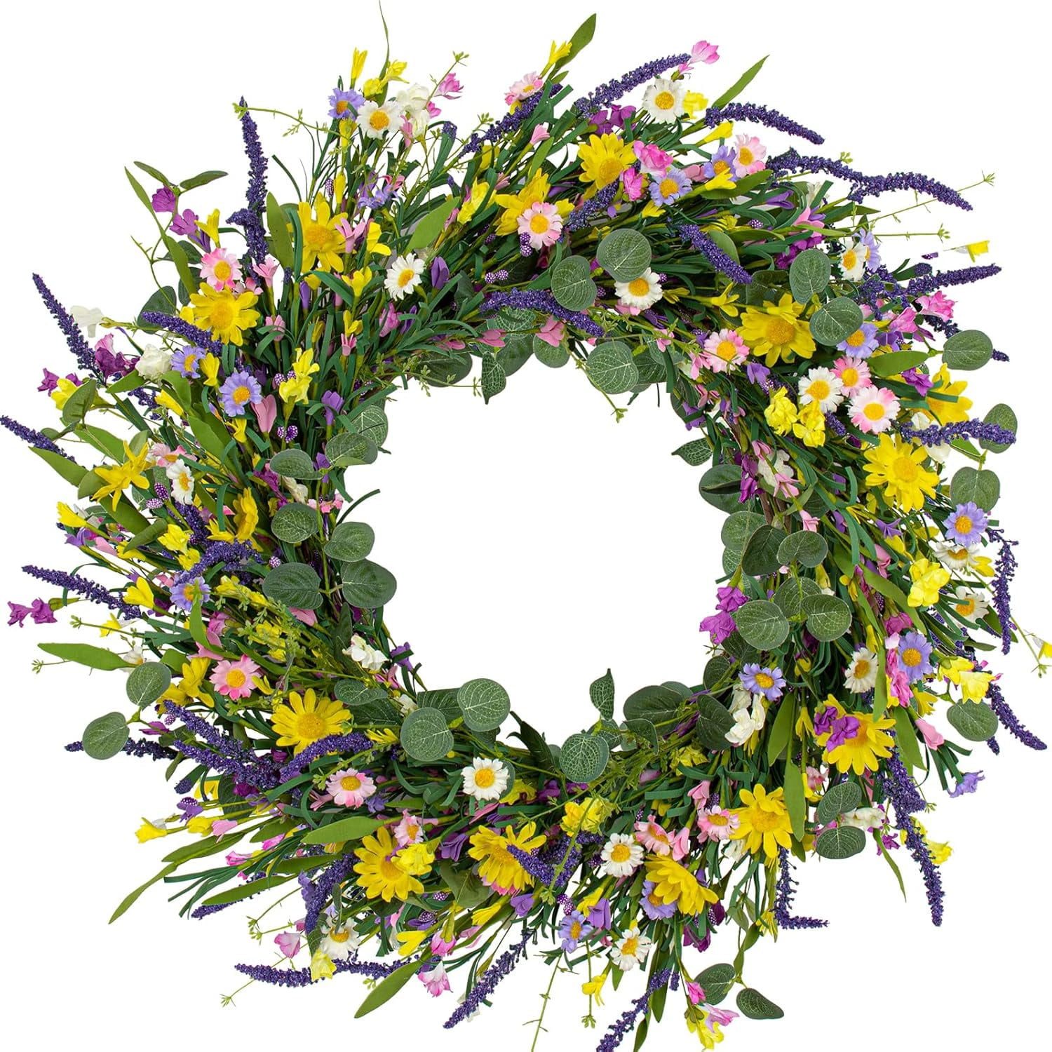 Large Spring Wreaths for Front Door 28 Inch Artificial Spring Wreath ...