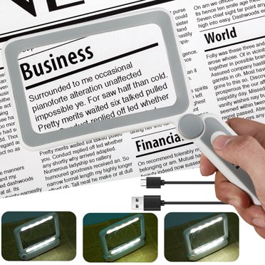 Large Square Magnifying Glass Foldable Full Page 5X Magnifier 72 LED ...