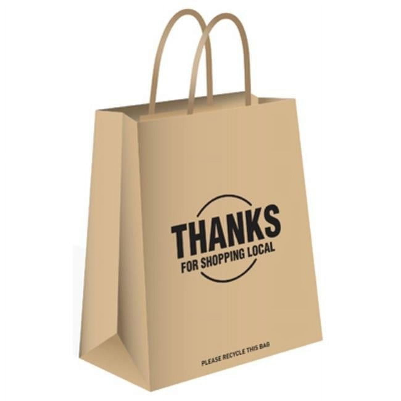 Large Square Paper Shopping Bag with Twist Handles & Serrated Edges ...