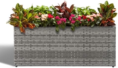 Large Square Planter Box Handmade Wicker Tall Planters for Outdoor ...