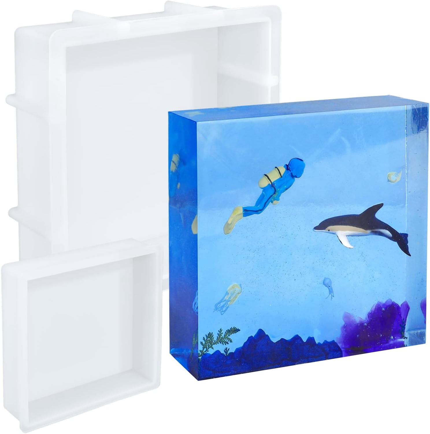 Large Square Resin Molds, Square Silicone Mold for Epoxy Resin, Large ...