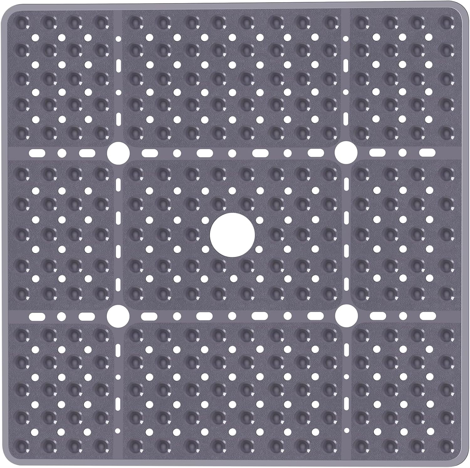Large Square Shower Mat 27 x 27 Inch Gray, Non Slip Shower Bathtub Mats ...