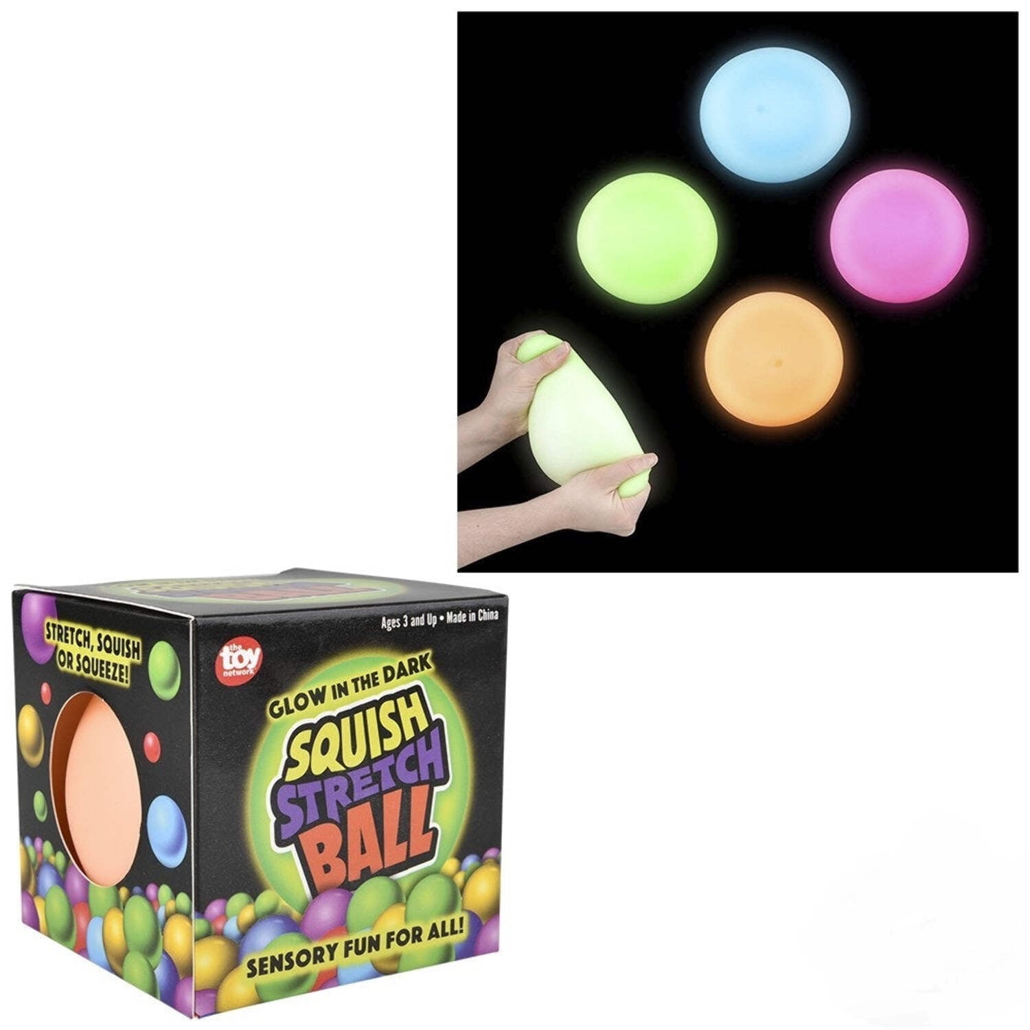 Large Squish And Stretch Glow In The Dark Gummi Ball (ONE) - Walmart.com