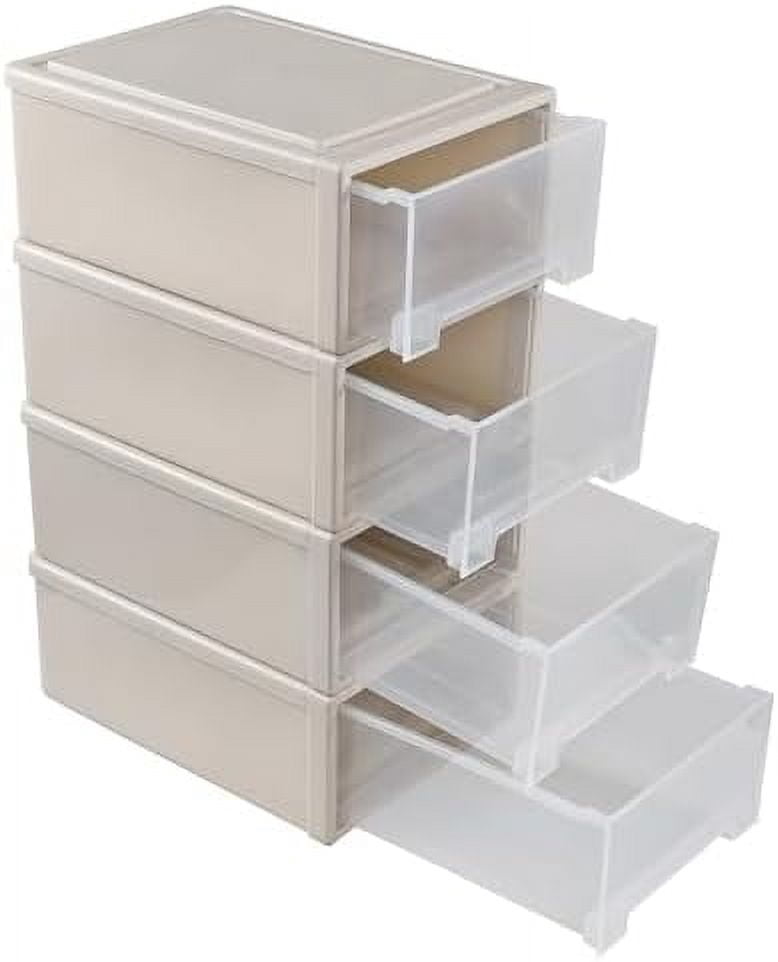Large Stackable Storage Drawers, 18 Quart Plastic Stacking Drawer Units ...