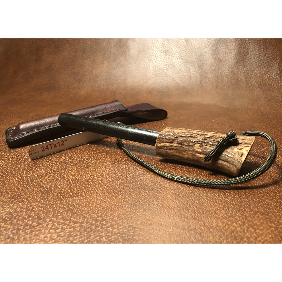 Large Stag & Steel Ferro Fire Starter with Sheath by Every Knight Forge ...