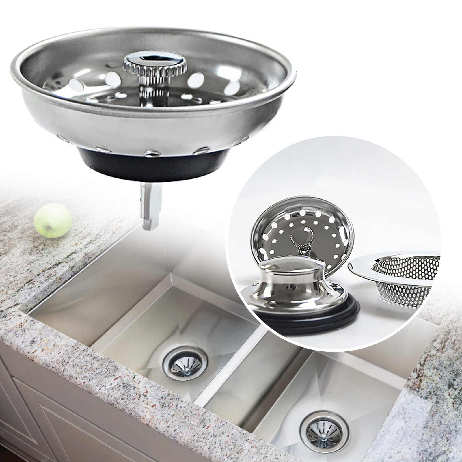 Large Stainless Steel Dish Drainer with Tray Style Flat Head Plug ...