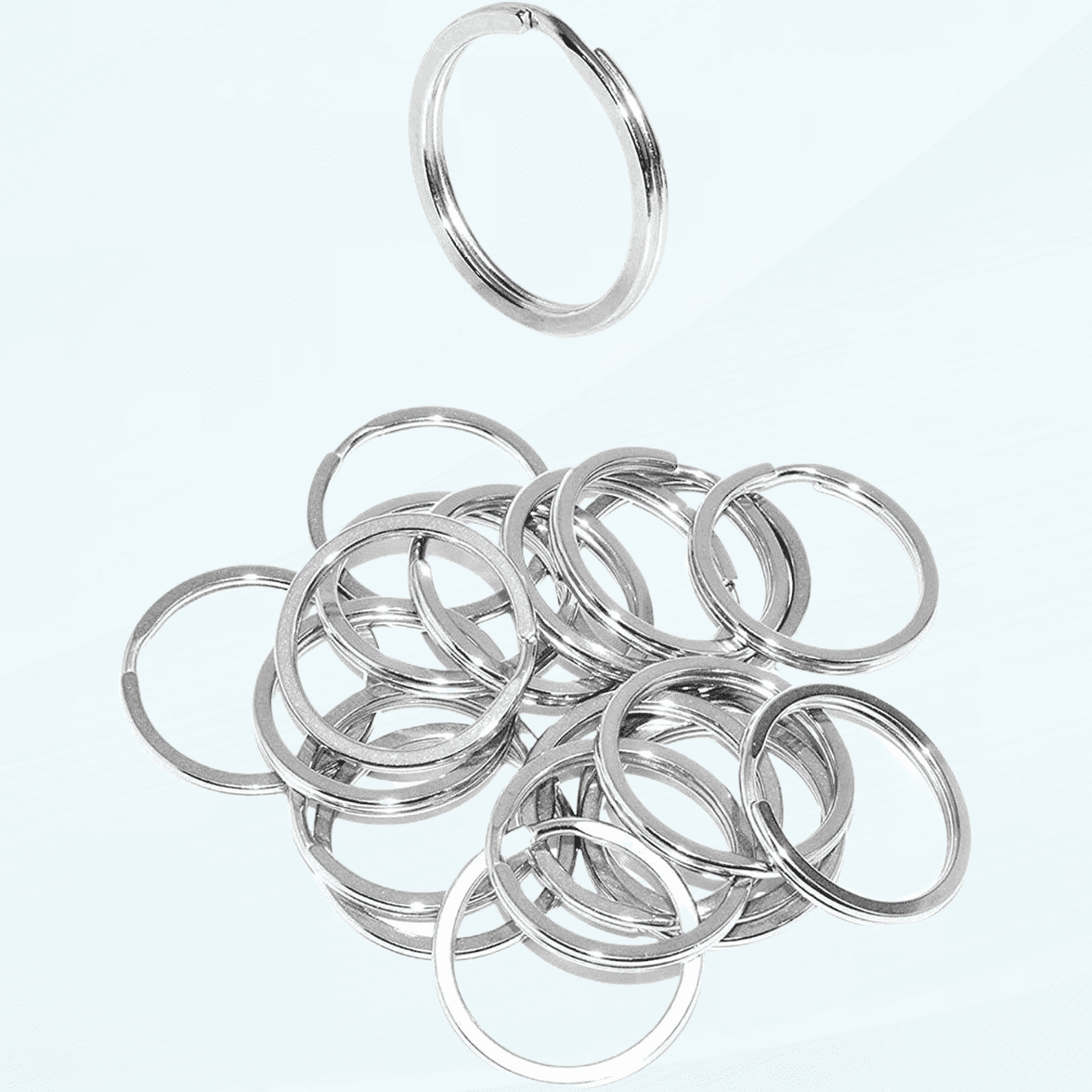 Large Stainless Steel Flat Split Key Rings for Crafts, Keys, Keychains ...