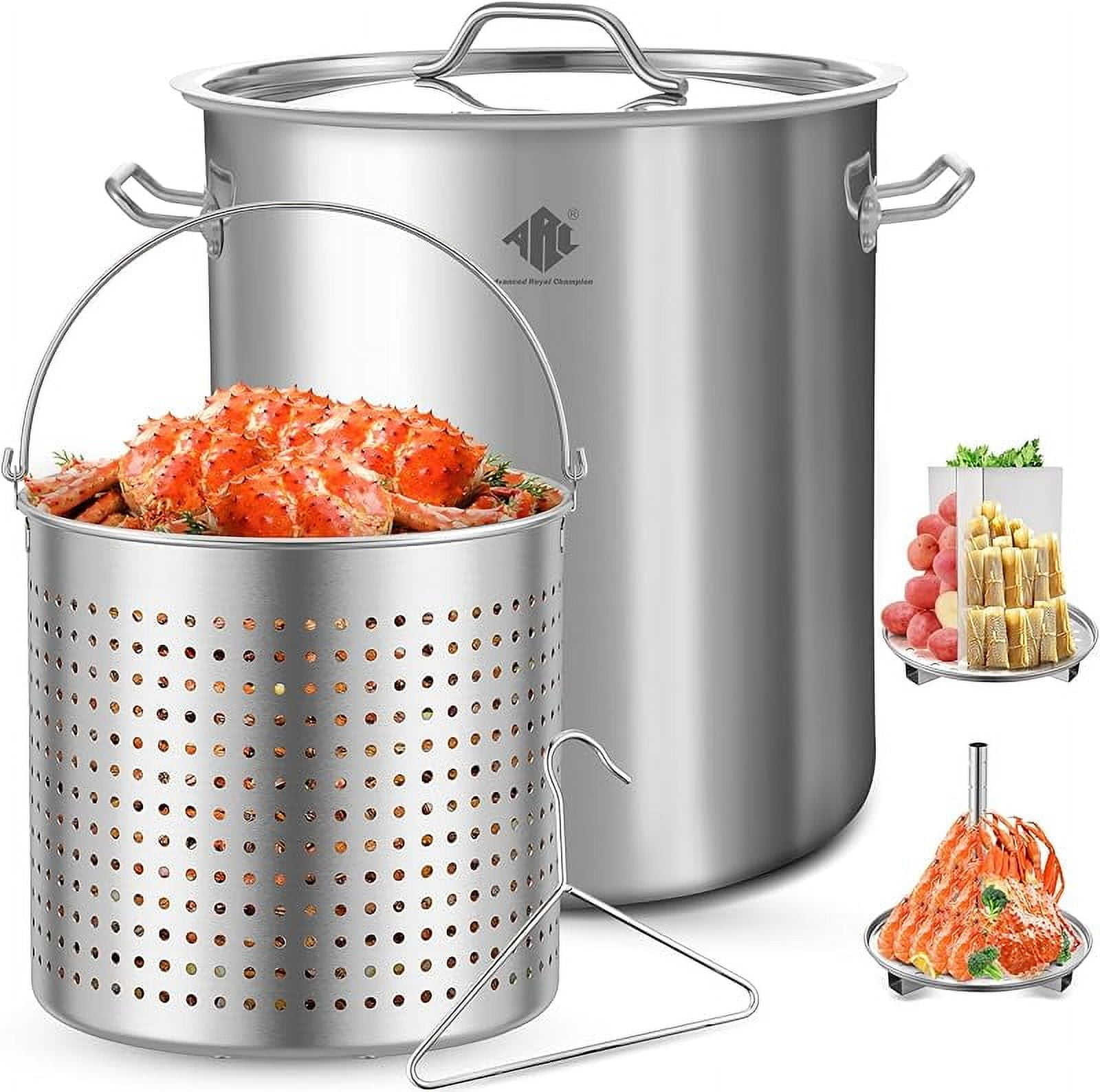 Large Stainless Steel Stockpot for Seafood Boiler Crawfish Pot with ...