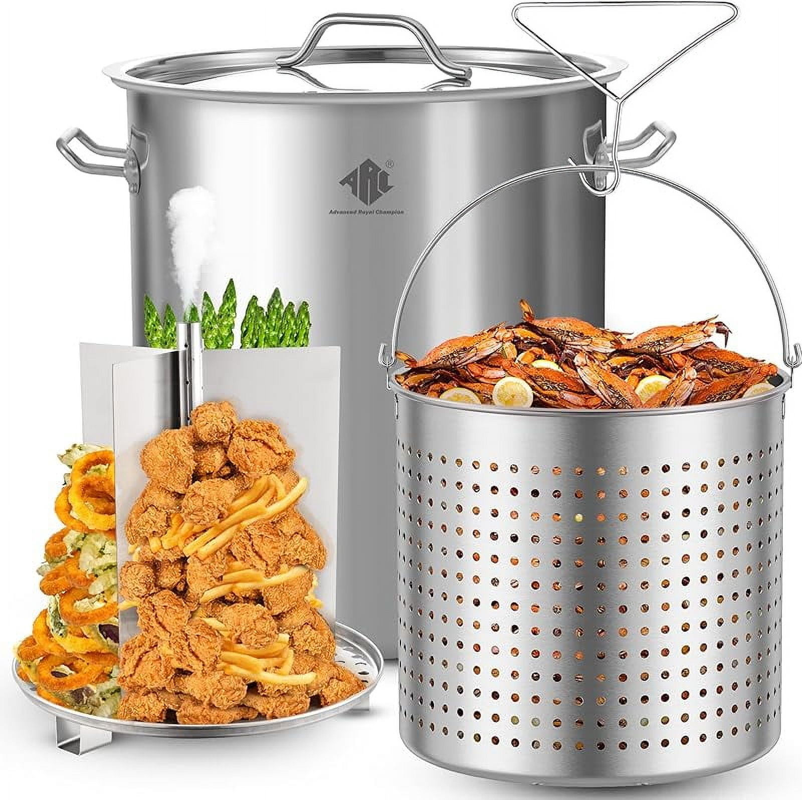 Large Stainless Steel Stockpot for Seafood Boiler Crawfish Pot with ...