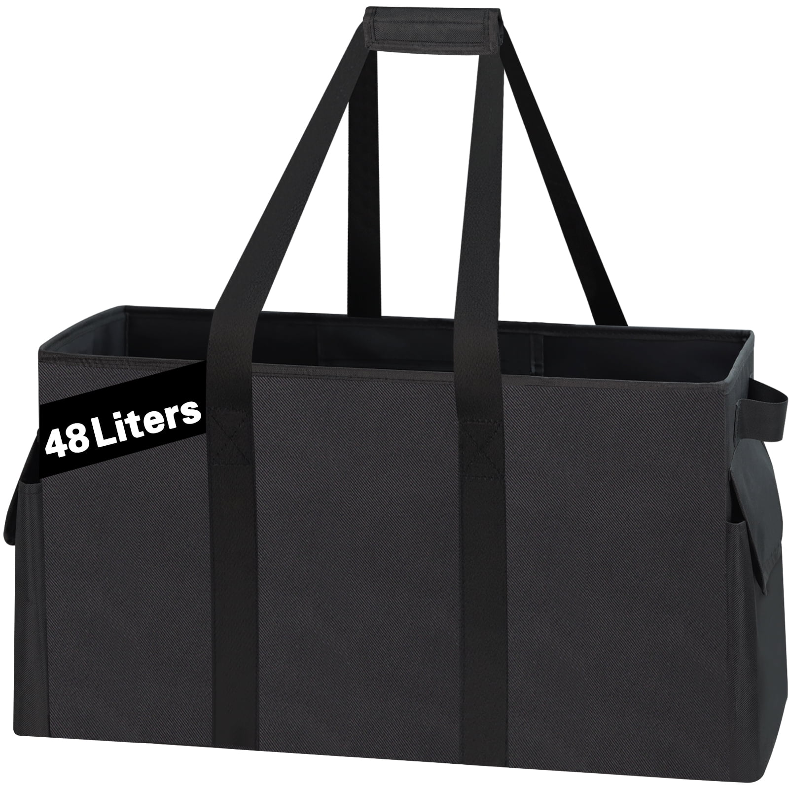 Large Stand Up Utility Tote Bag, Reusable Grocery Bags Foldable Hard ...