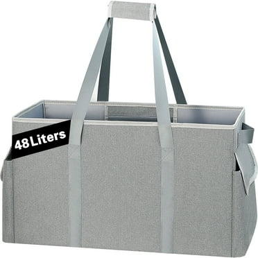 CleverMade 30L LUXE Tote: Collapsible, Reinforced Bottom, Heather Grey ...