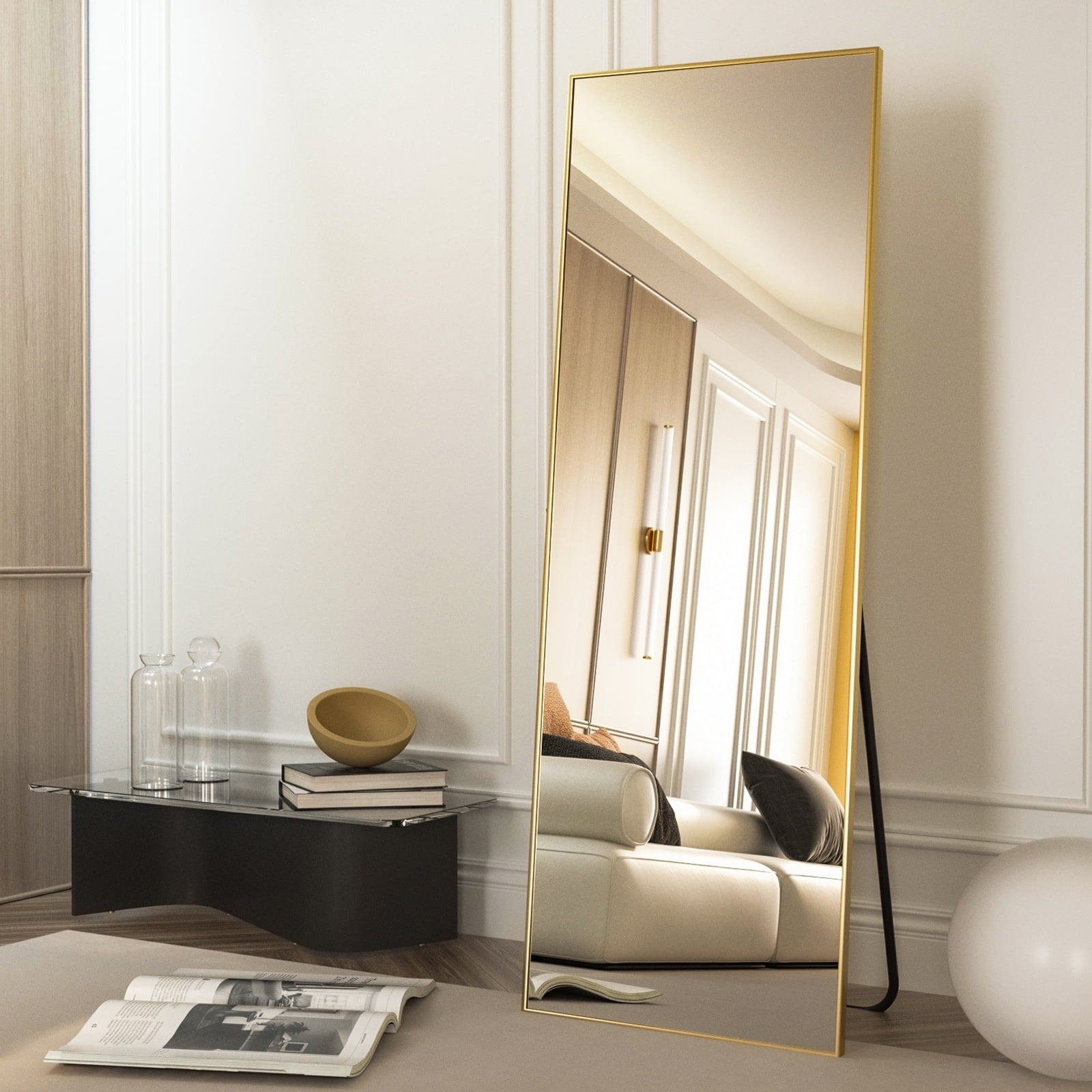 Large Standing Full Length Mirror Wall Decor for Hanging 63"x20" - Gold ...