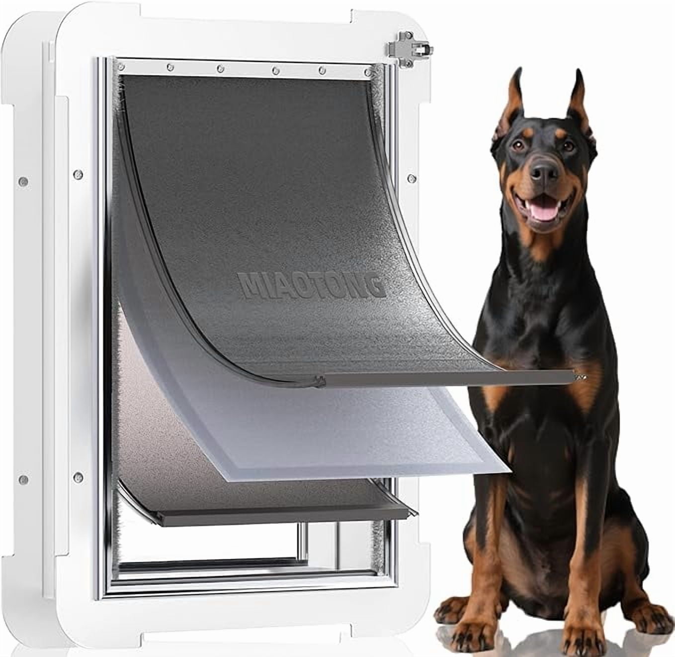 Large Steel 3-Flap Dog Door for Exterior Doors, Insulated, Lockable ...