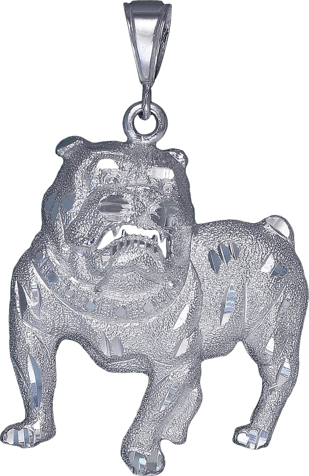Large Sterling Silver Bulldog Pendant Necklace 10 Grams 2.2 Inches with ...