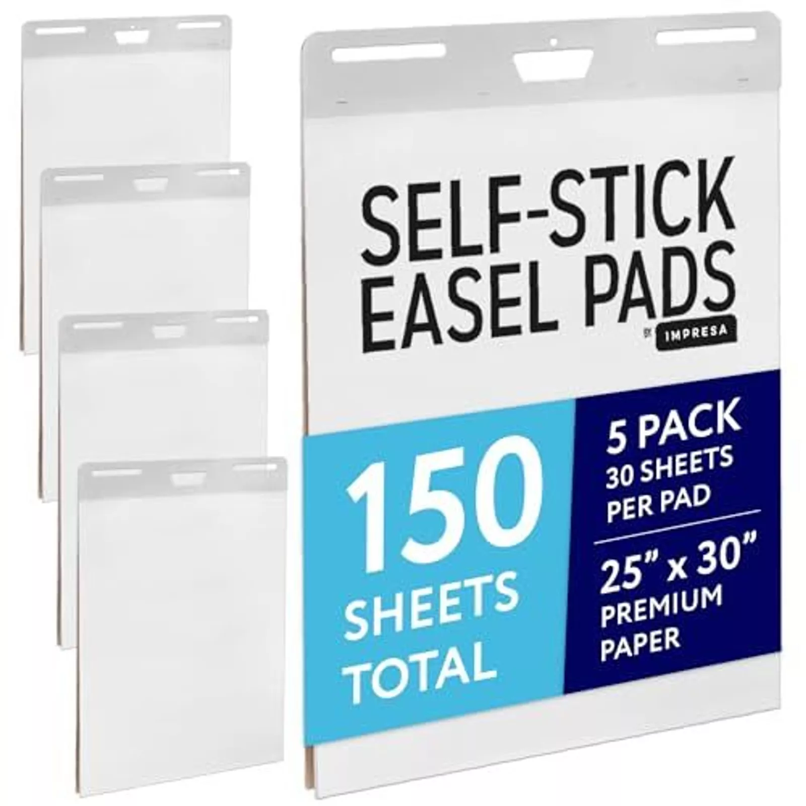Large Sticky Easel Pads - 5 Pack (30 Sheets Per Pad) - Flip Charts for ...