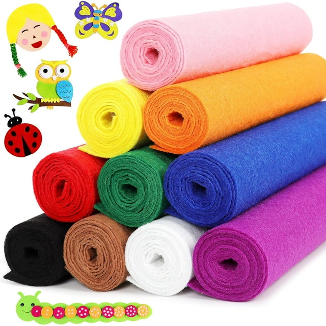 Large Stiff Felt Sheets Bundle: LOTOFUN 10pcs 8x35Inch Assorted Rainbow ...