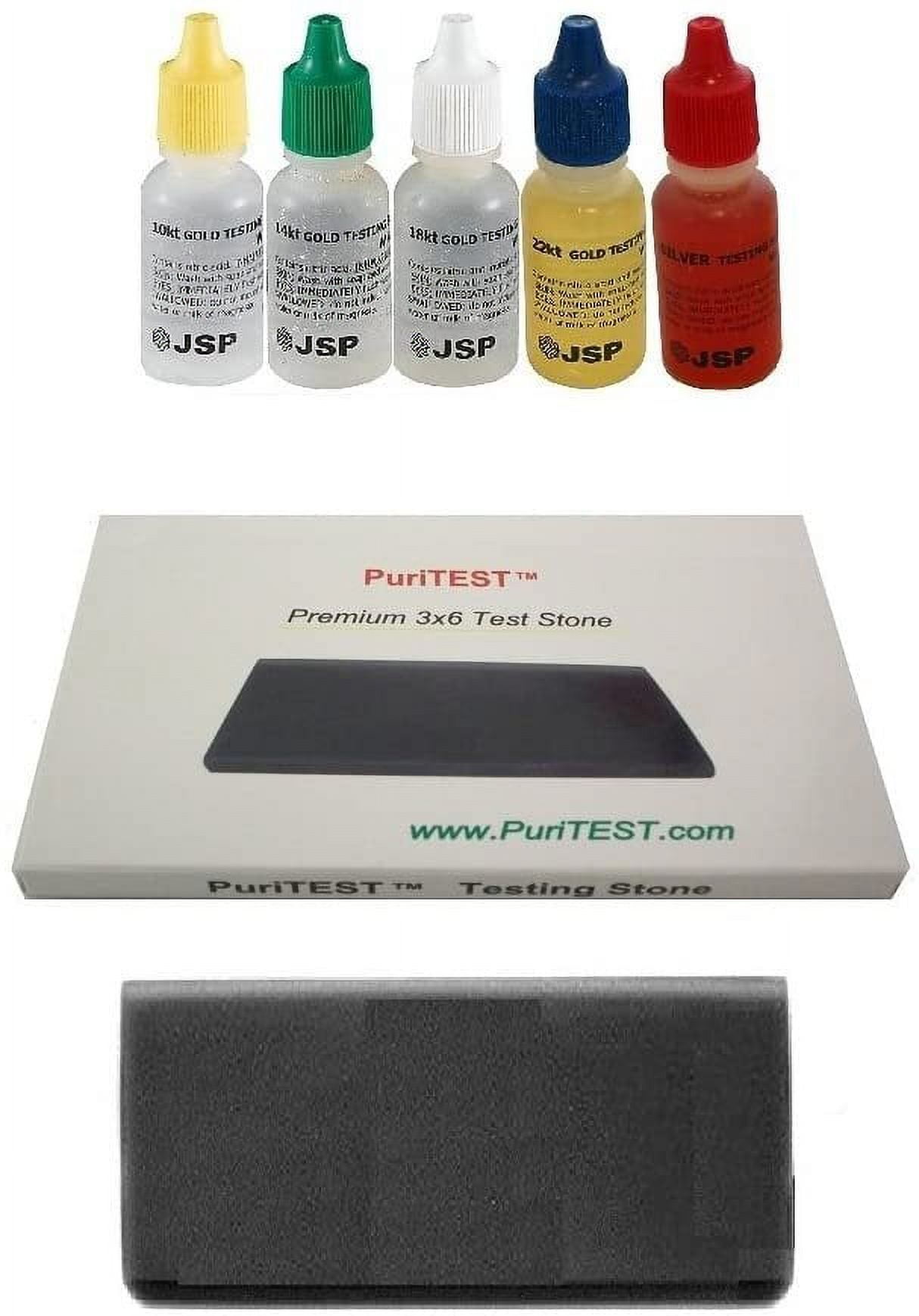 Large Stone 3" x 6" Gold Testing Solutions Kit 10k 14k 18k 22k Silver ...