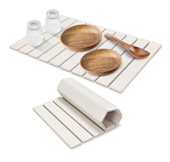 Large Stone Dish Drying Mat for Kitchen Counter 24"(L)×16"(W), Quick ...