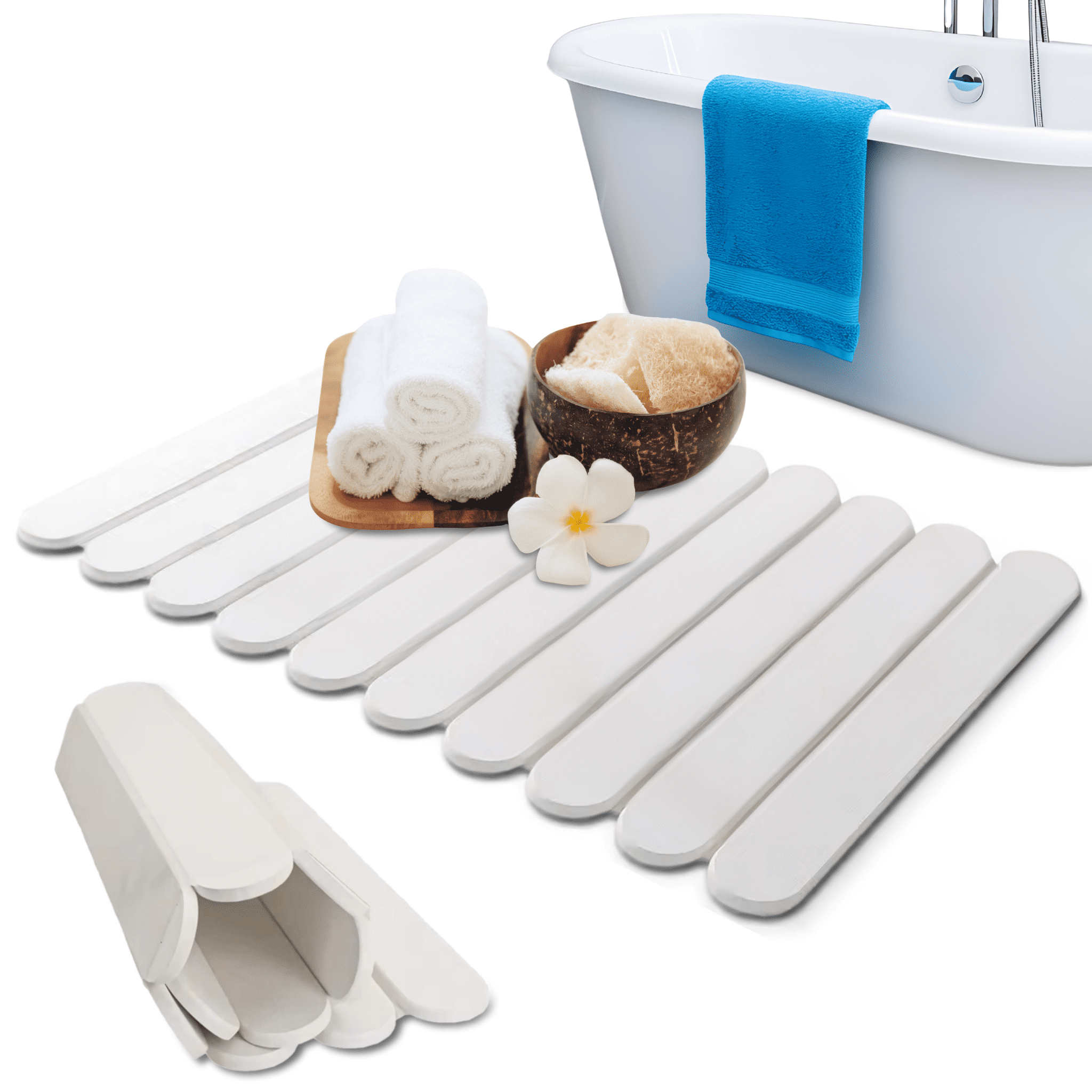 Large Stone Bath Mat 24"x16" – Foldable Quick Dry Diatomaceous Earth ...