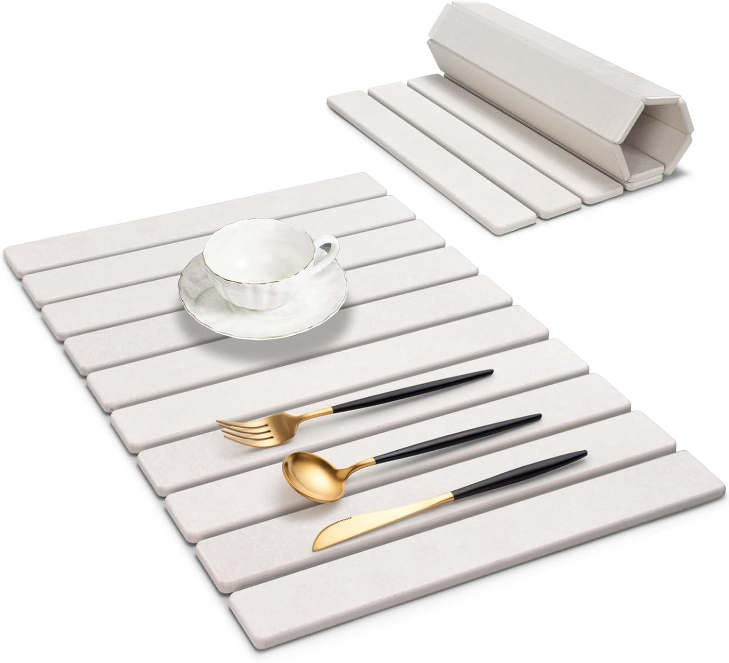 Large Stone Quick Dry Foldable Drying Mat for Kitchen Countertops, Eco ...