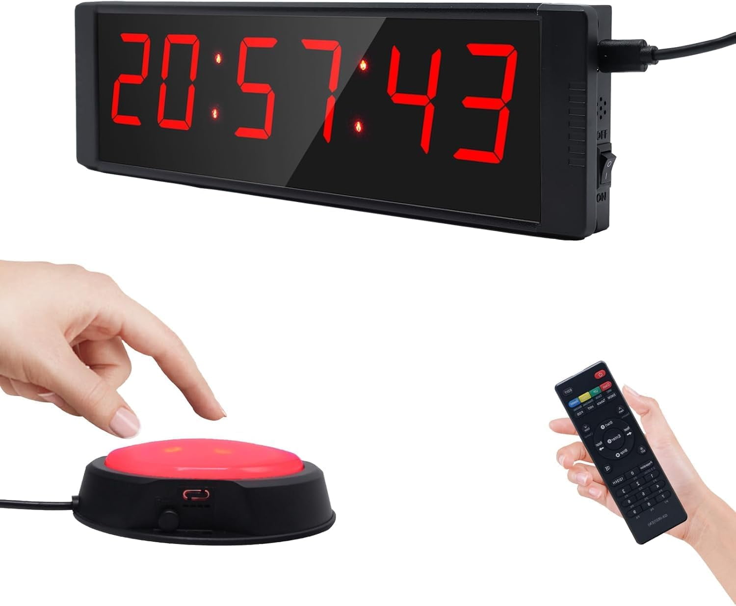 Large Stopwatch with Start/Stop Button, LED Digital Timer with Remote ...