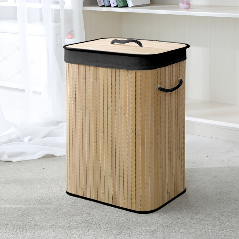 Large Storage Basket, Bamboo Coated Sorting Box, Triangular Laundry ...