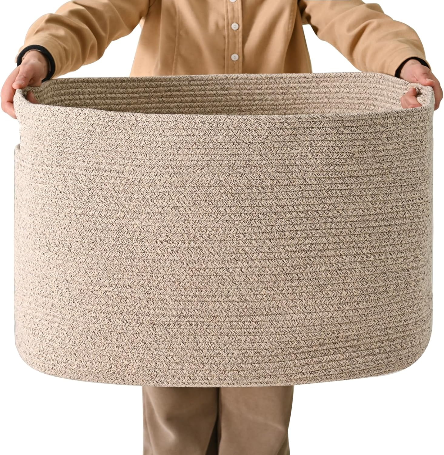 Large Storage Basket for Organizing, Blanket Basket for Living Room ...