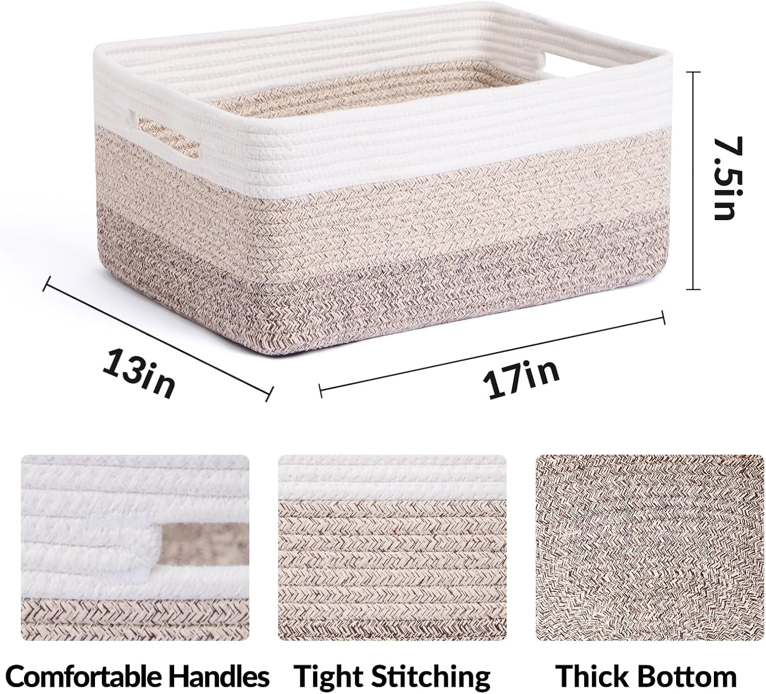 Large Storage Baskets for Organizing, Closet Shelf Baskets for Clothes ...