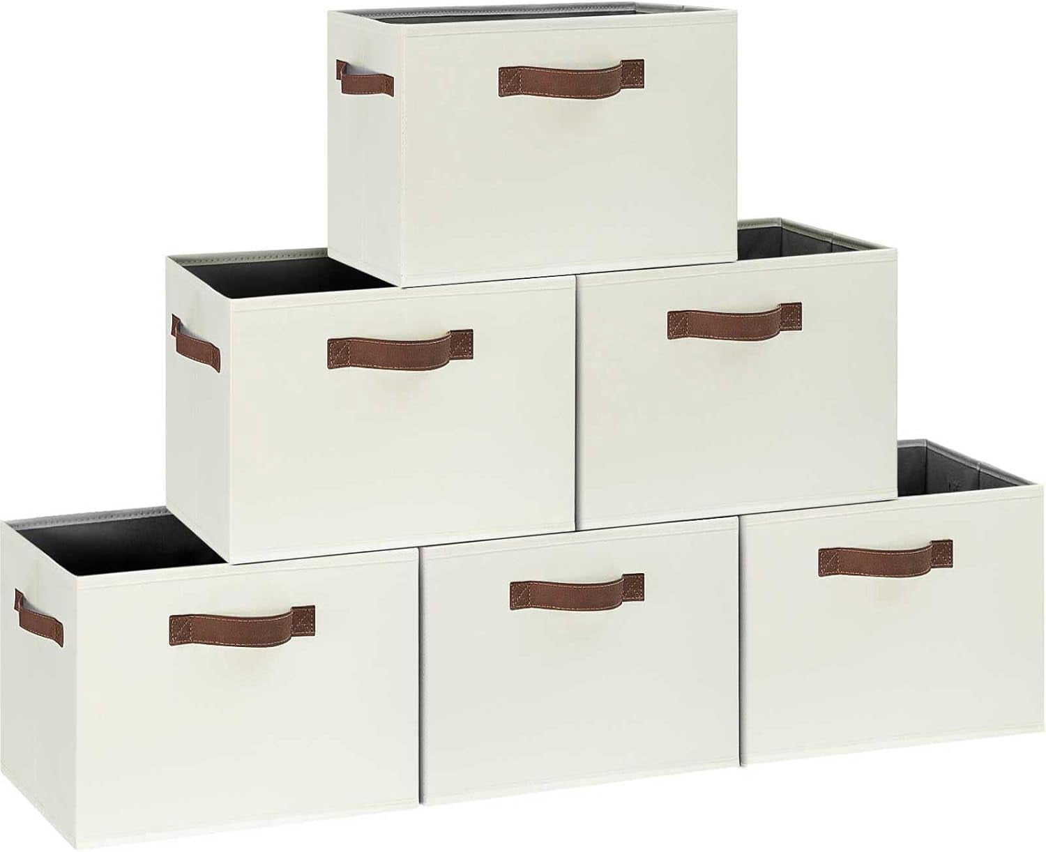Large Storage Baskets for Shelves 6 Pack, Collapsible Fabric Storage ...