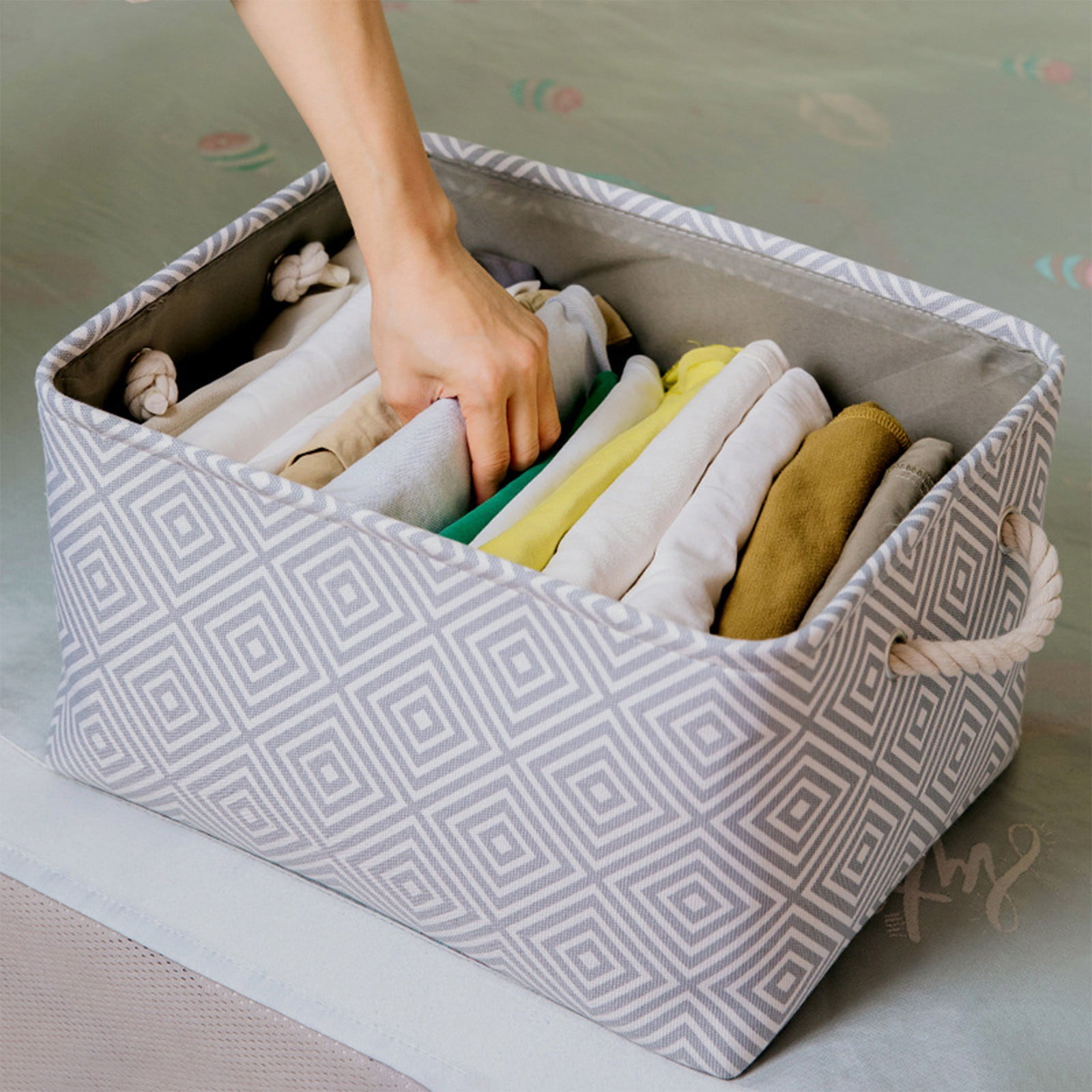 Large Storage Bins Basket, Fabric Storage Cubes for Changing Table ...