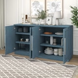 Large Storage Buffet Cabinet with 4 Doors and Adjustable Shelves ...