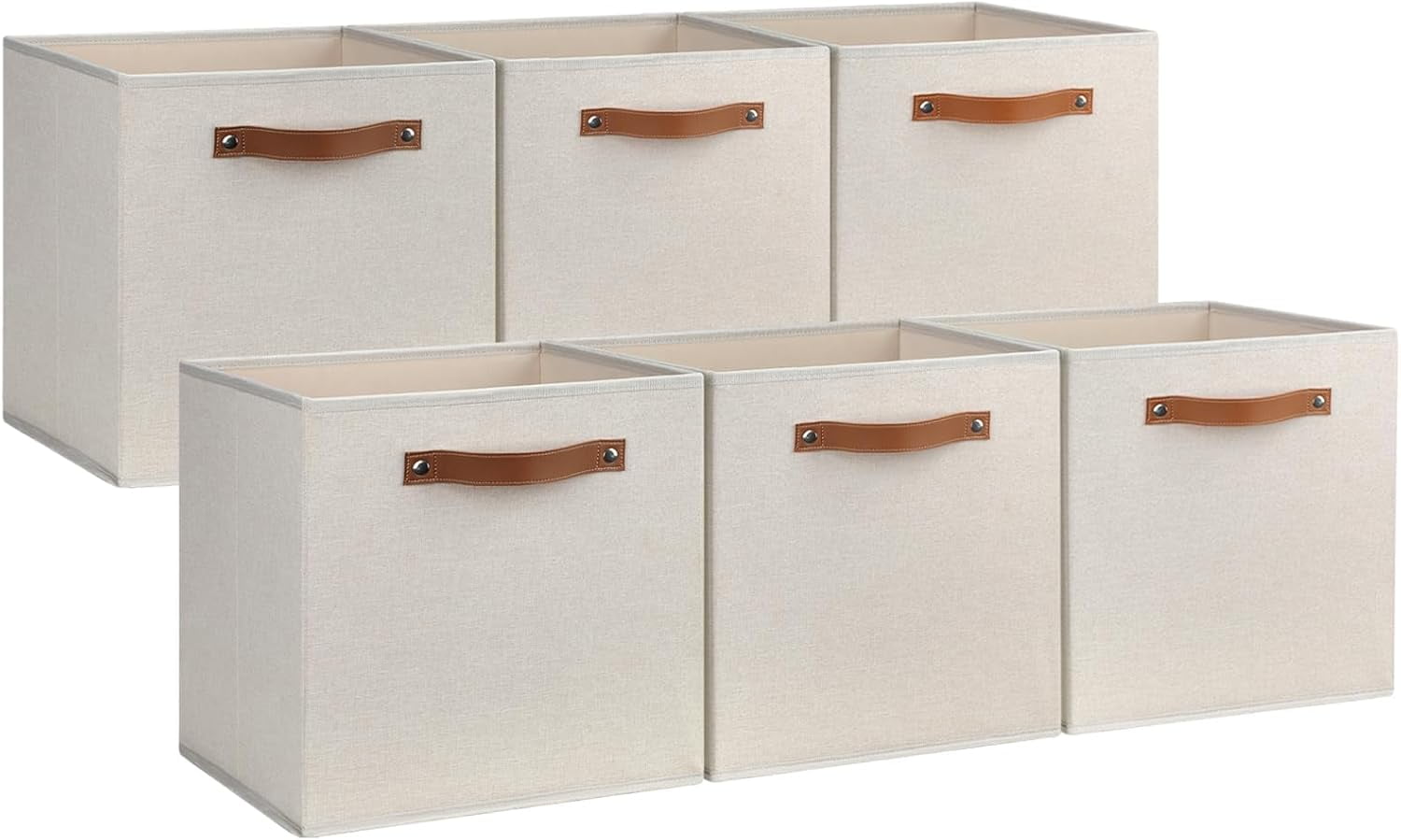 Large Storage Cubes, 6 Pack Collapsible Cube Storage Bins With Handles ...