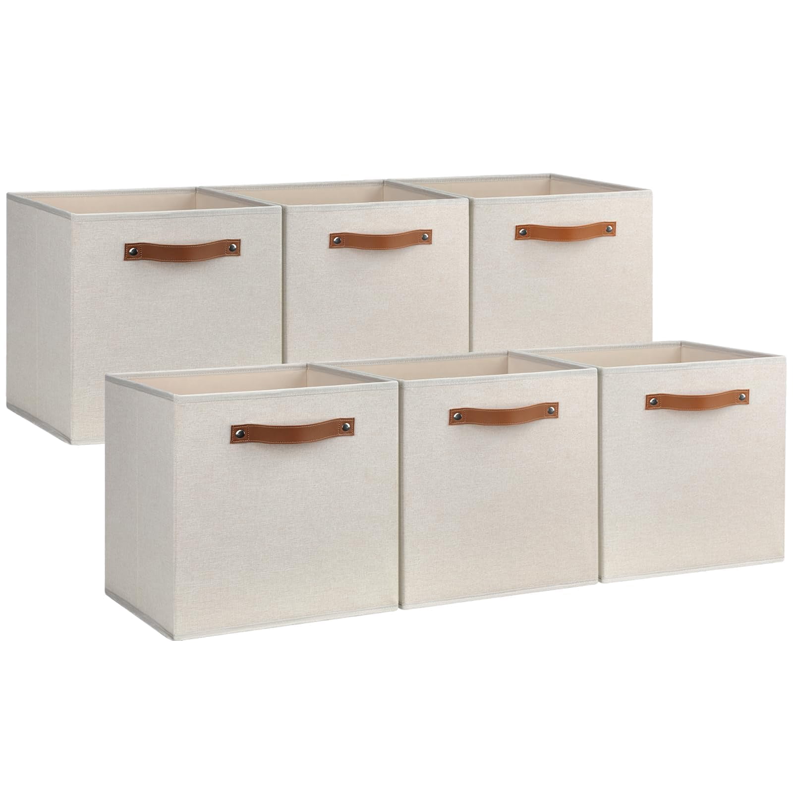 Large Storage Cubes, 6 Pack Collapsible Cube Storage Bins With Handles ...