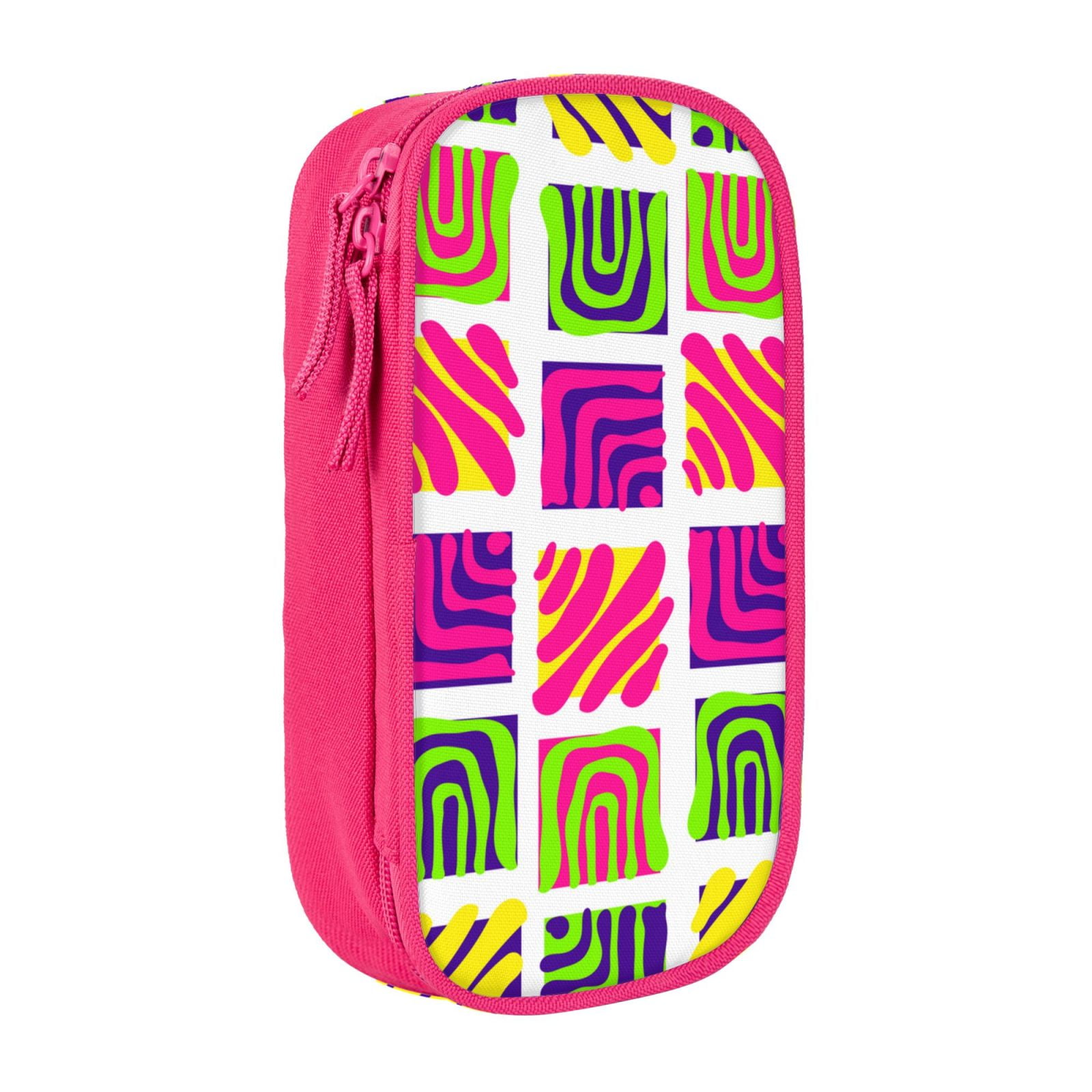 Large Storage Pencil Case, South American Crayon Doodles Pattern with ...