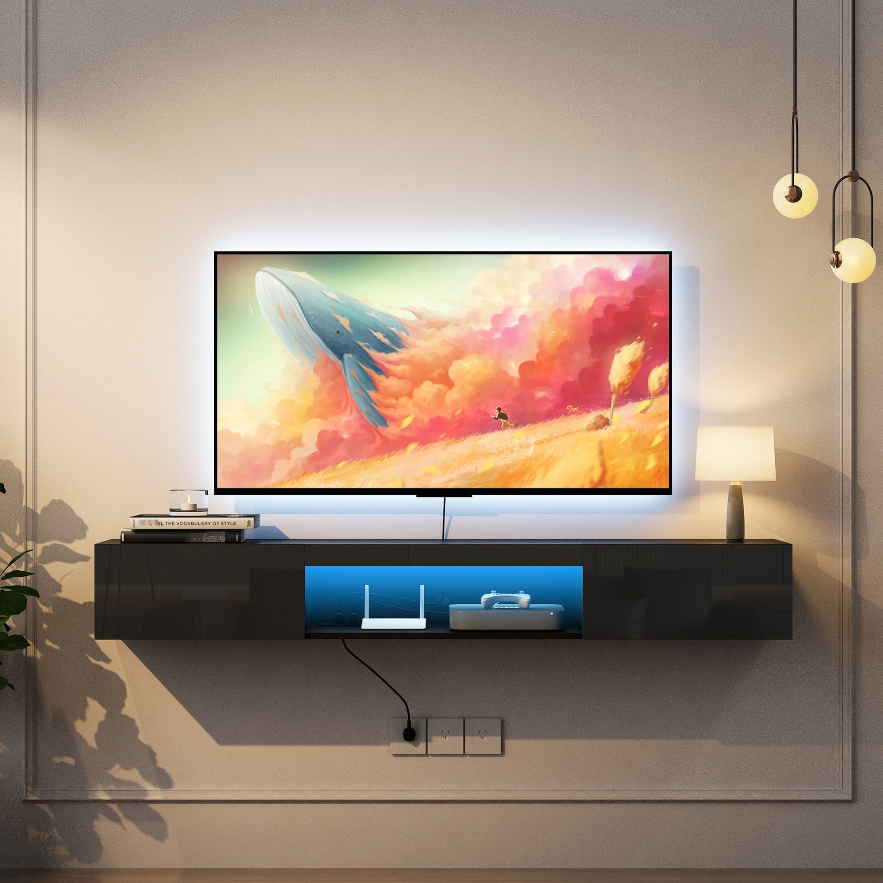 Large Storage for TV Components | Wall - Mounted TV Stand, Organize ...