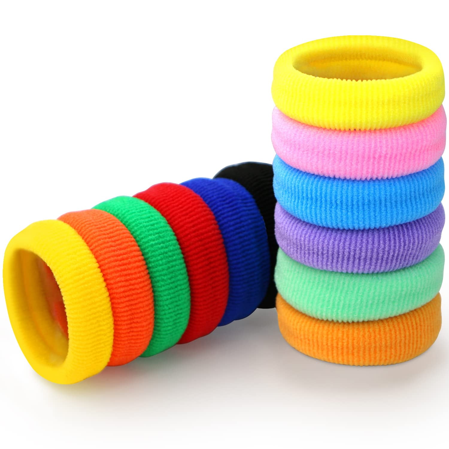 Large Stretch Thick Hair Ties for All Hair Types Terry Cloth Hair ...