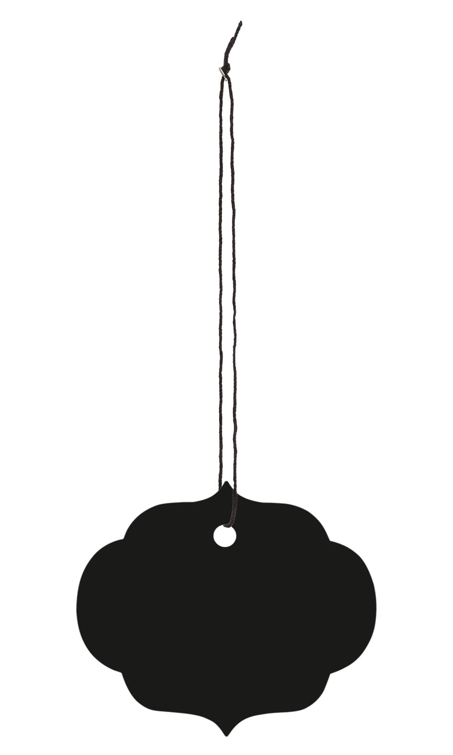 Large Strung Ornate Oval Black Tags - 2¾”H x 3¼”W - Pack of 500- Price ...