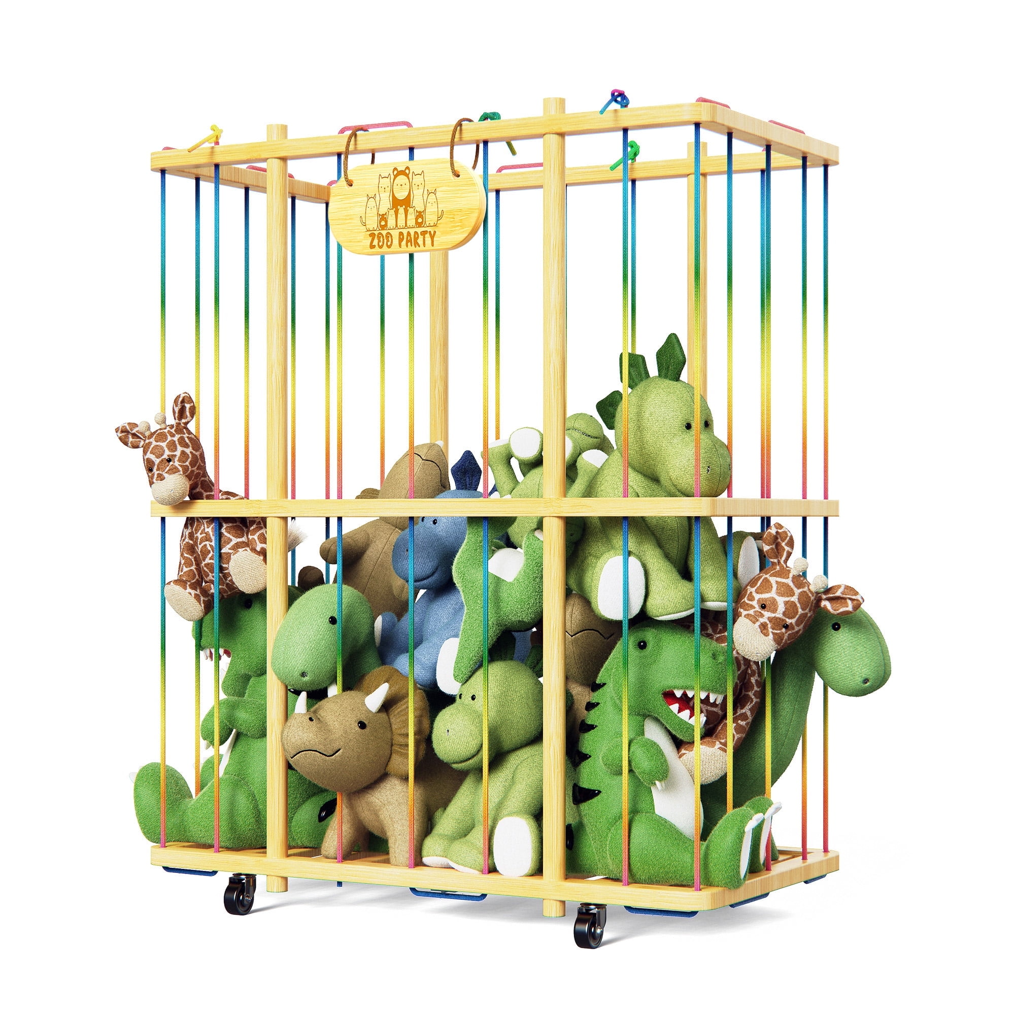 Large Stuffed Animal Zoo Storage Cage, Plush Toy Storage Organizer with ...