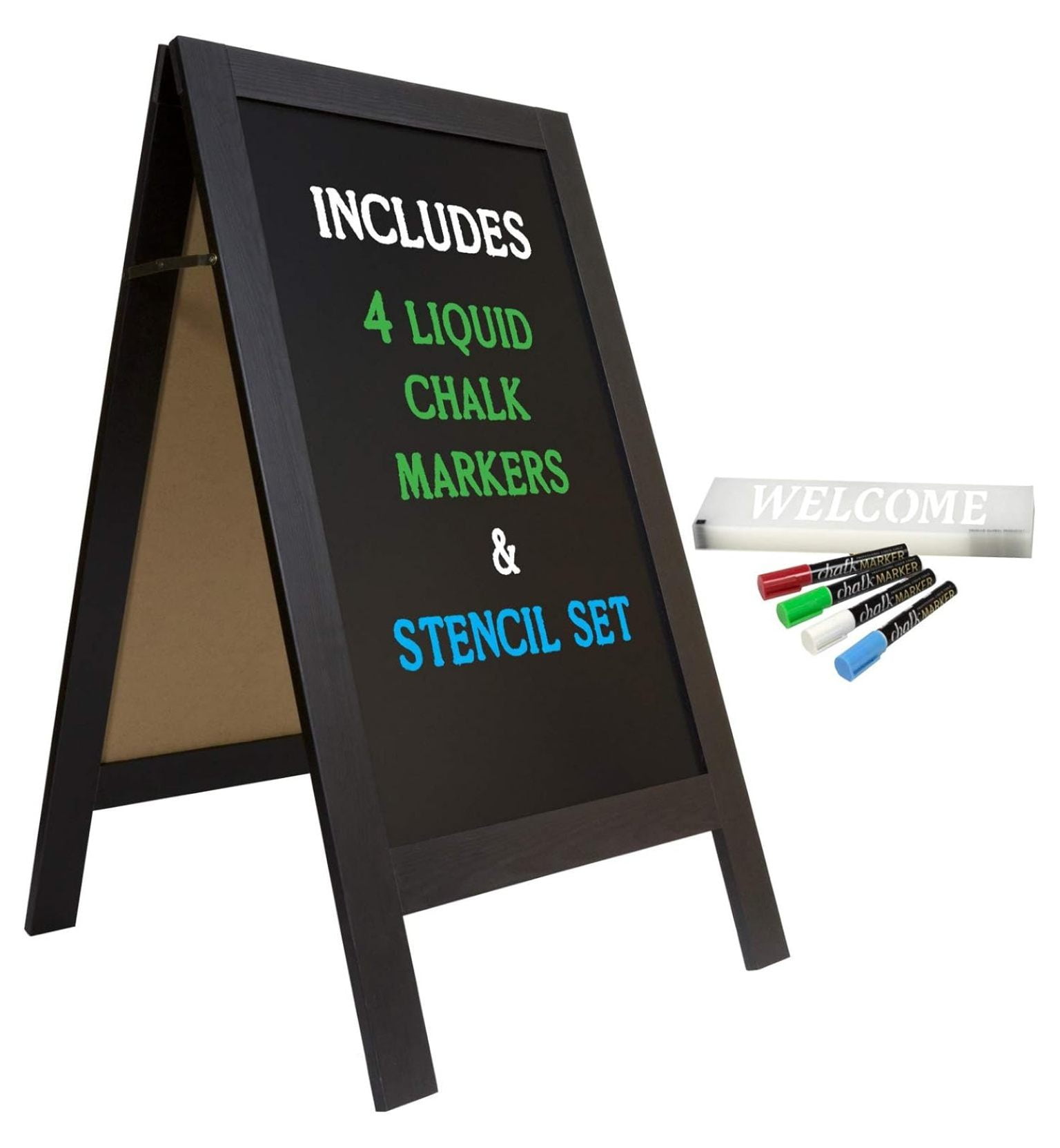 Large Sturdy Handcrafted 40" x 20" Wooden A-Frame Chalkboard Display ...