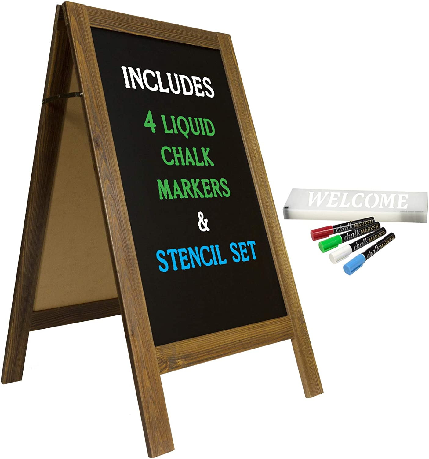 Large Sturdy Handcrafted 40" x 20" Wooden A-Frame Chalkboard Display ...