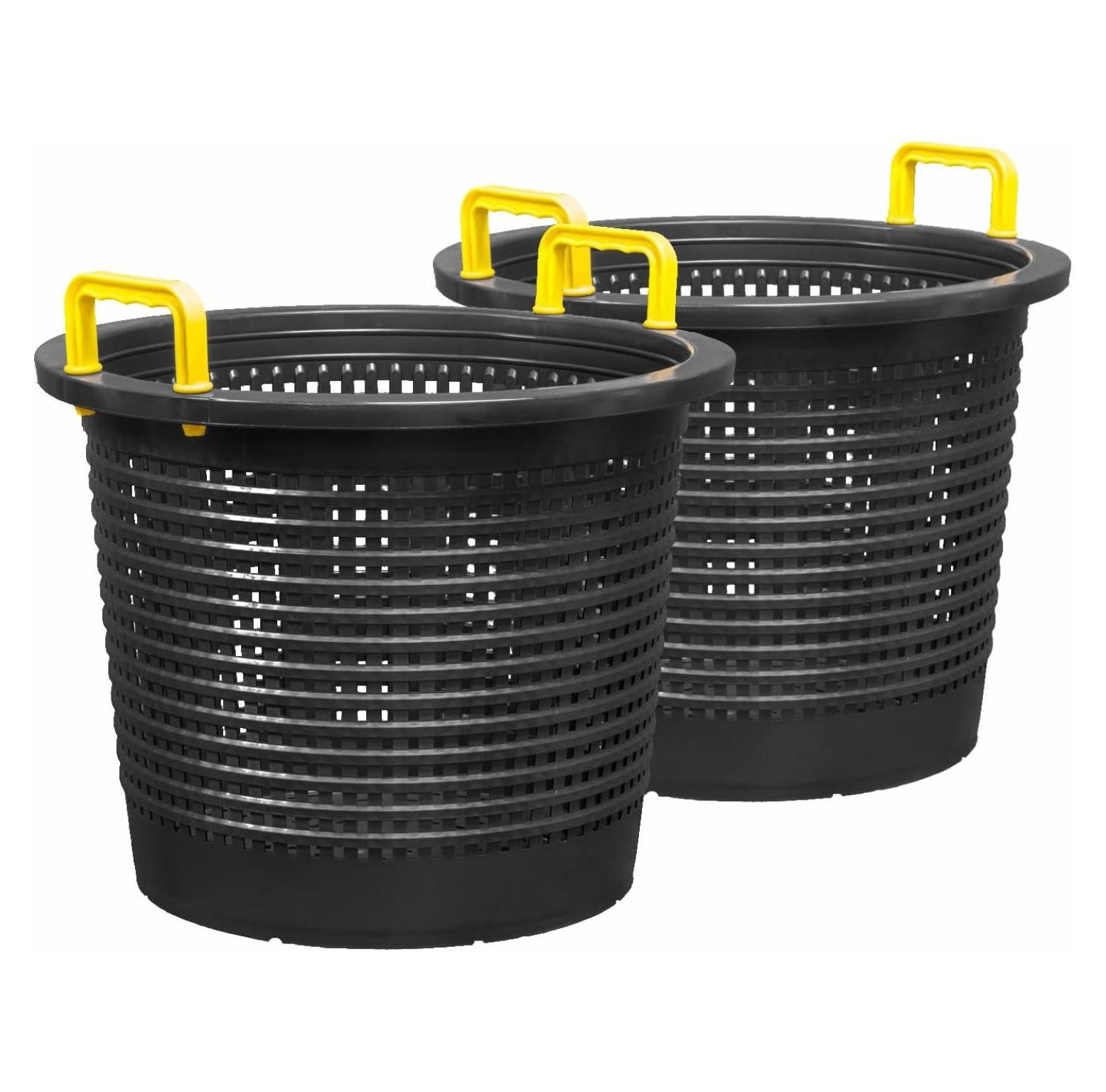 Large, Super Heavy Duty Fish Baskets. Black with Yellow Handles. Made ...