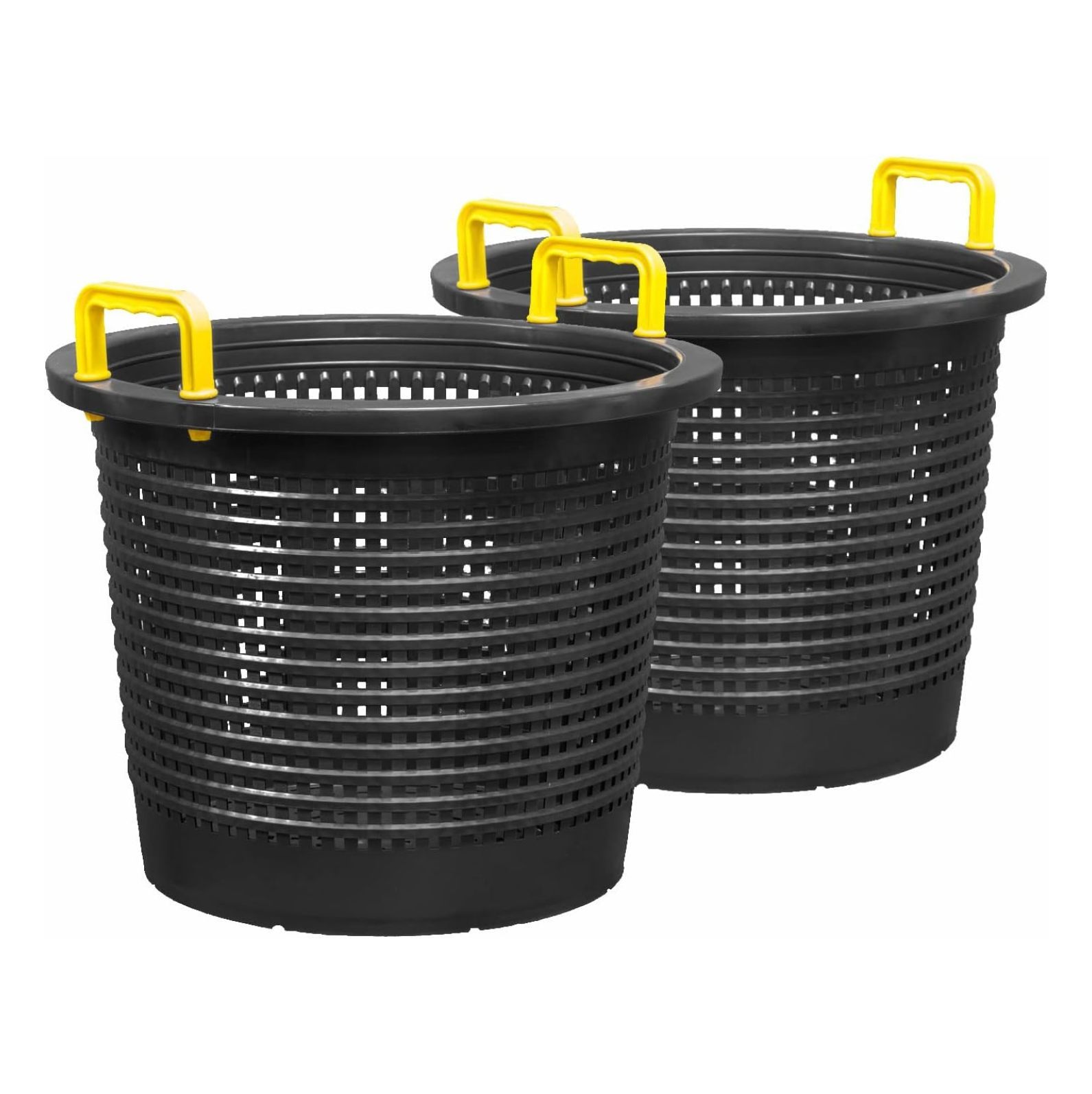 Large, Super Heavy Duty Fish Baskets. Black with Yellow Handles. Made ...