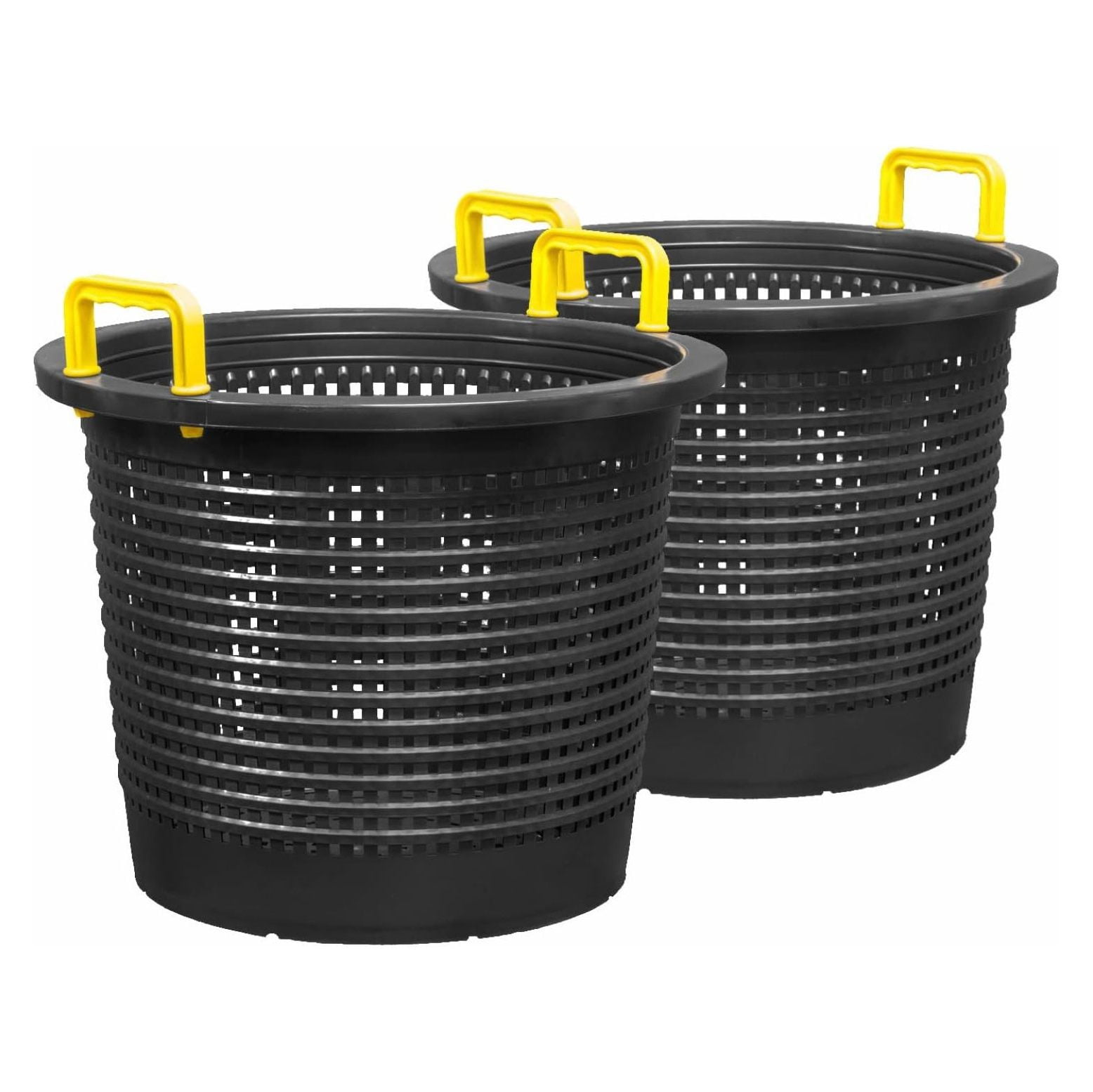 Large, Super Heavy Duty Fish Baskets. Black with Yellow Handles. Made ...