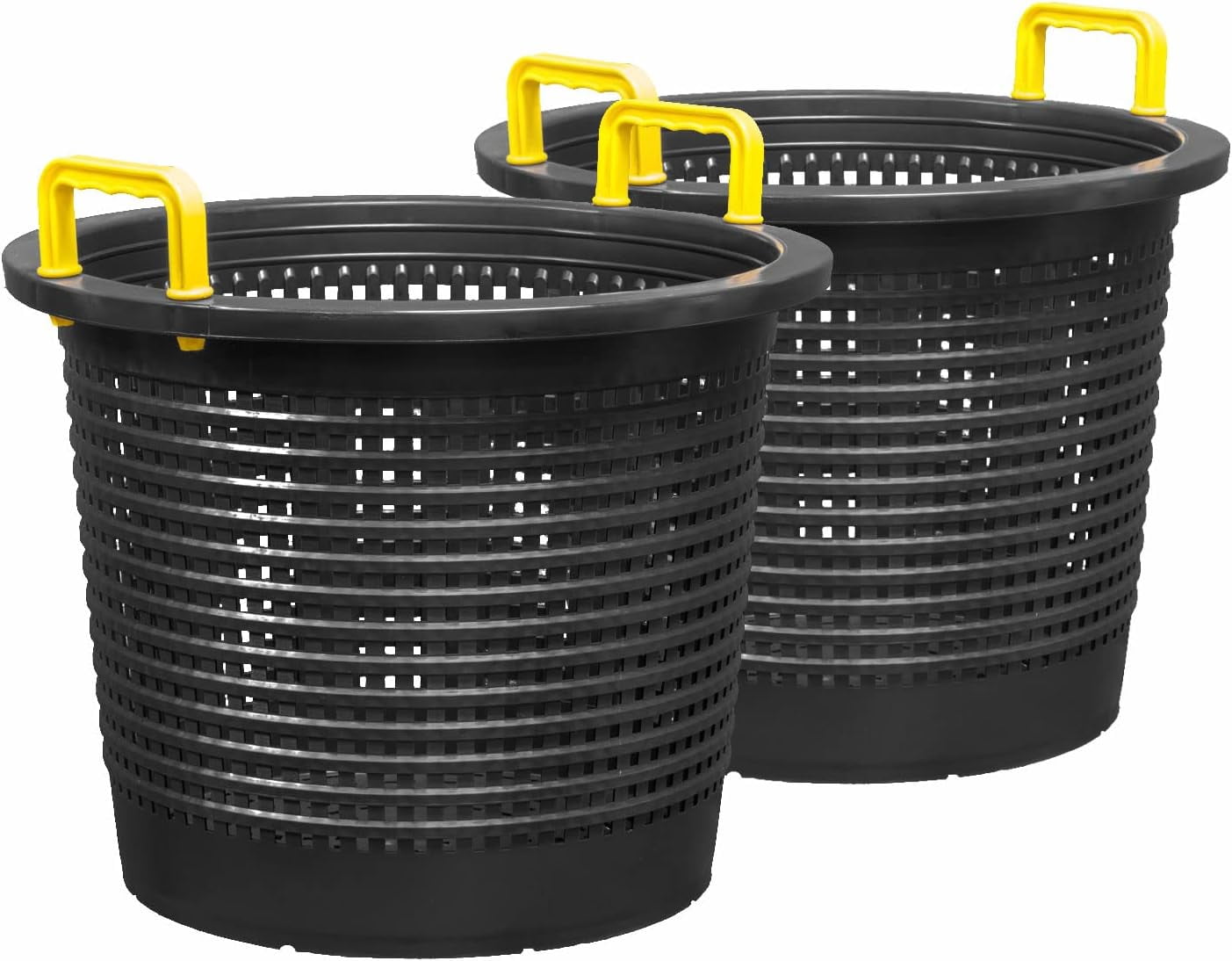 Large, Super Heavy Duty Fish Baskets. Black with Yellow Handles. Made ...