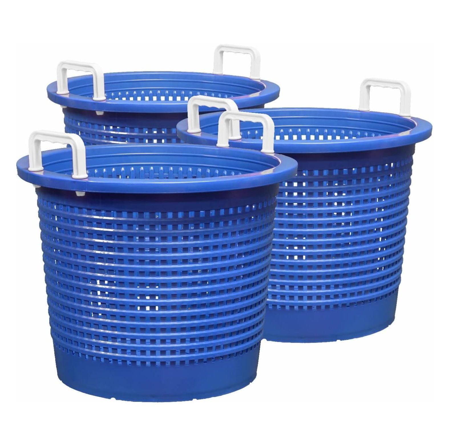 Large, Super Heavy Duty Fish Baskets. Blue with White Handles. Made in ...
