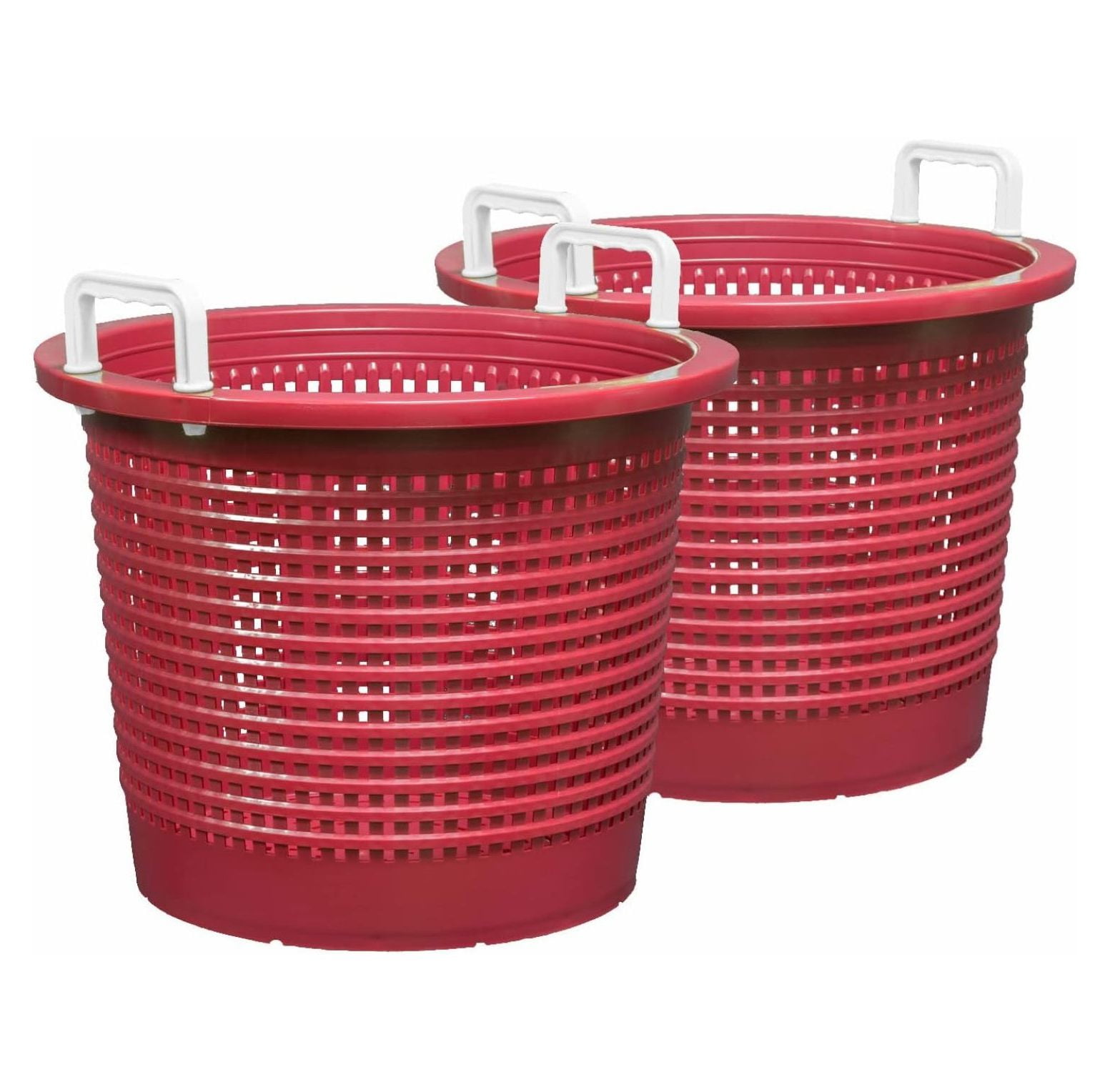 Large, Super Heavy Duty Fish Baskets. Maroon with White Handles. Made ...