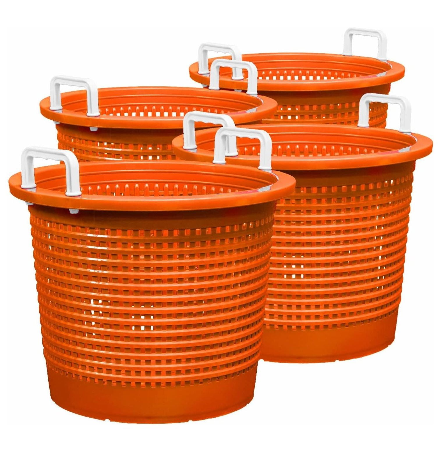 Large, Super Heavy Duty Fish Baskets. Orange with White Handles. Made ...