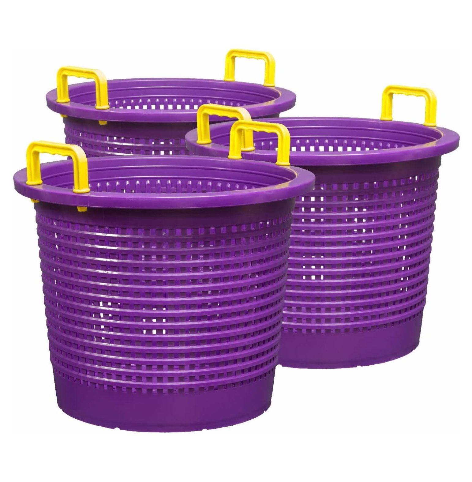 Large, Super Heavy Duty Fish Baskets. Purple with Yellow Handles. Made ...