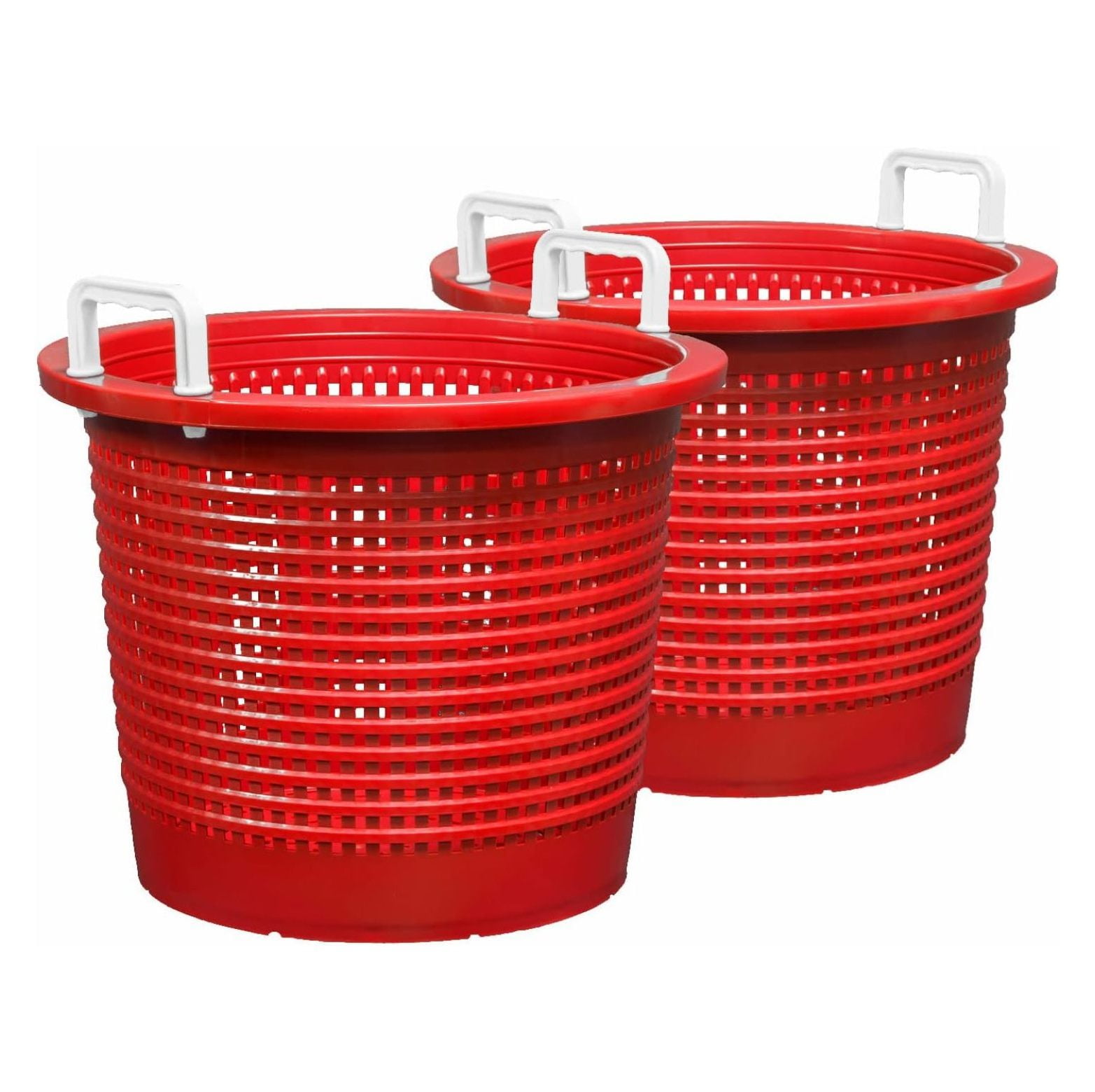 Large, Super Heavy Duty Fish Baskets. Red with White Handles. Made in ...